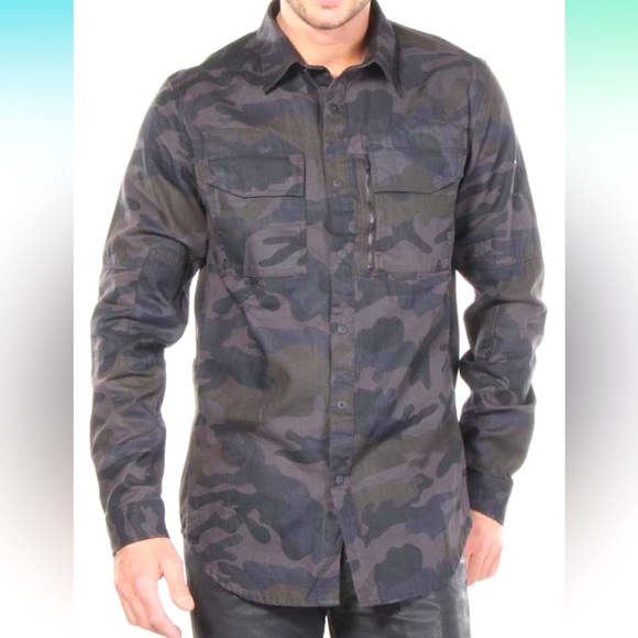 G-Star | Shirts | Gstar Raw Cargo Line Mens Rackler Camo Longsleeve ...